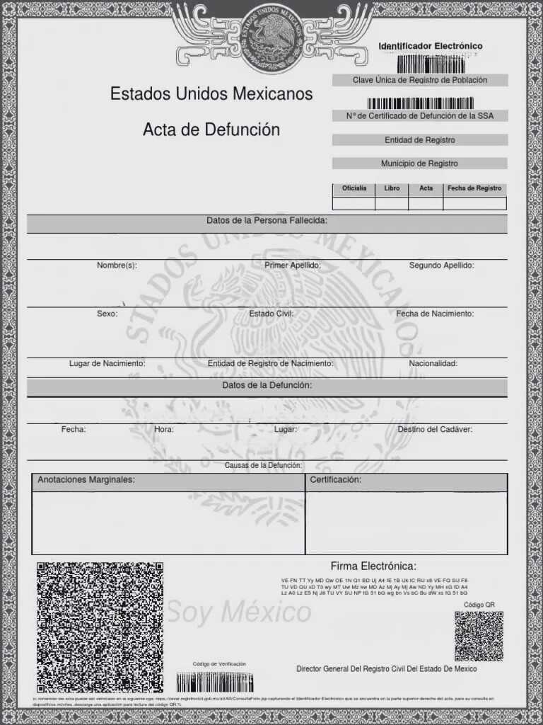 Solicitud Acta de Defuncion – eRegistros